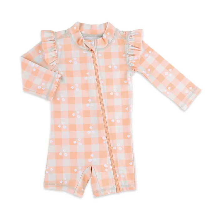 4Baby All In One Zip Floral Check | Baby Bunting NZ