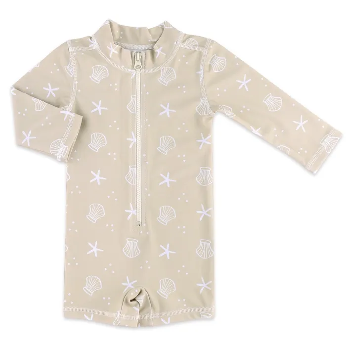 4Baby Swim All In One Zip Sandy Shells | Baby Bunting AU