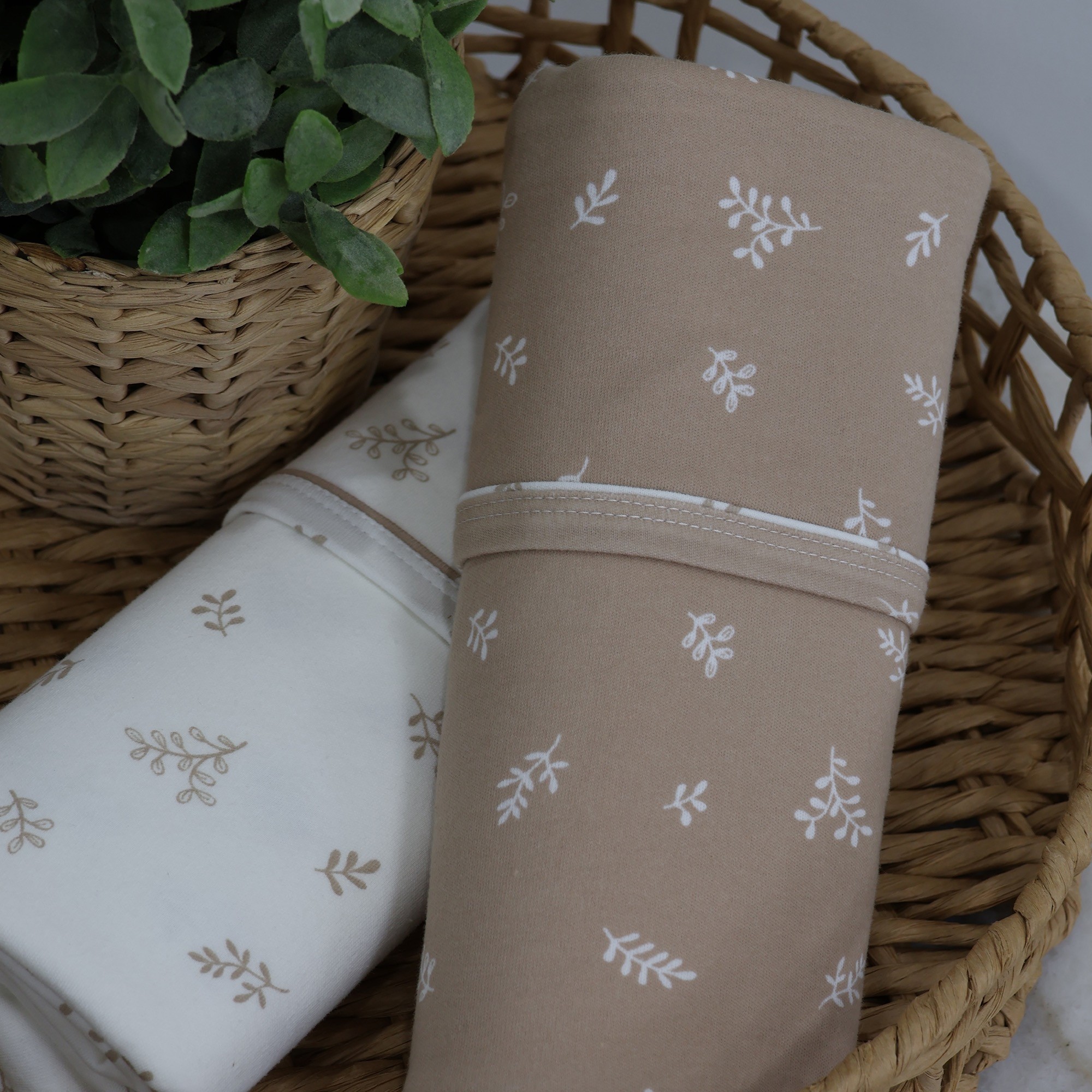 Bubba Blue 2 Pack Wrap Jersey Organic Chestnut | Wraps | Baby Bunting NZ