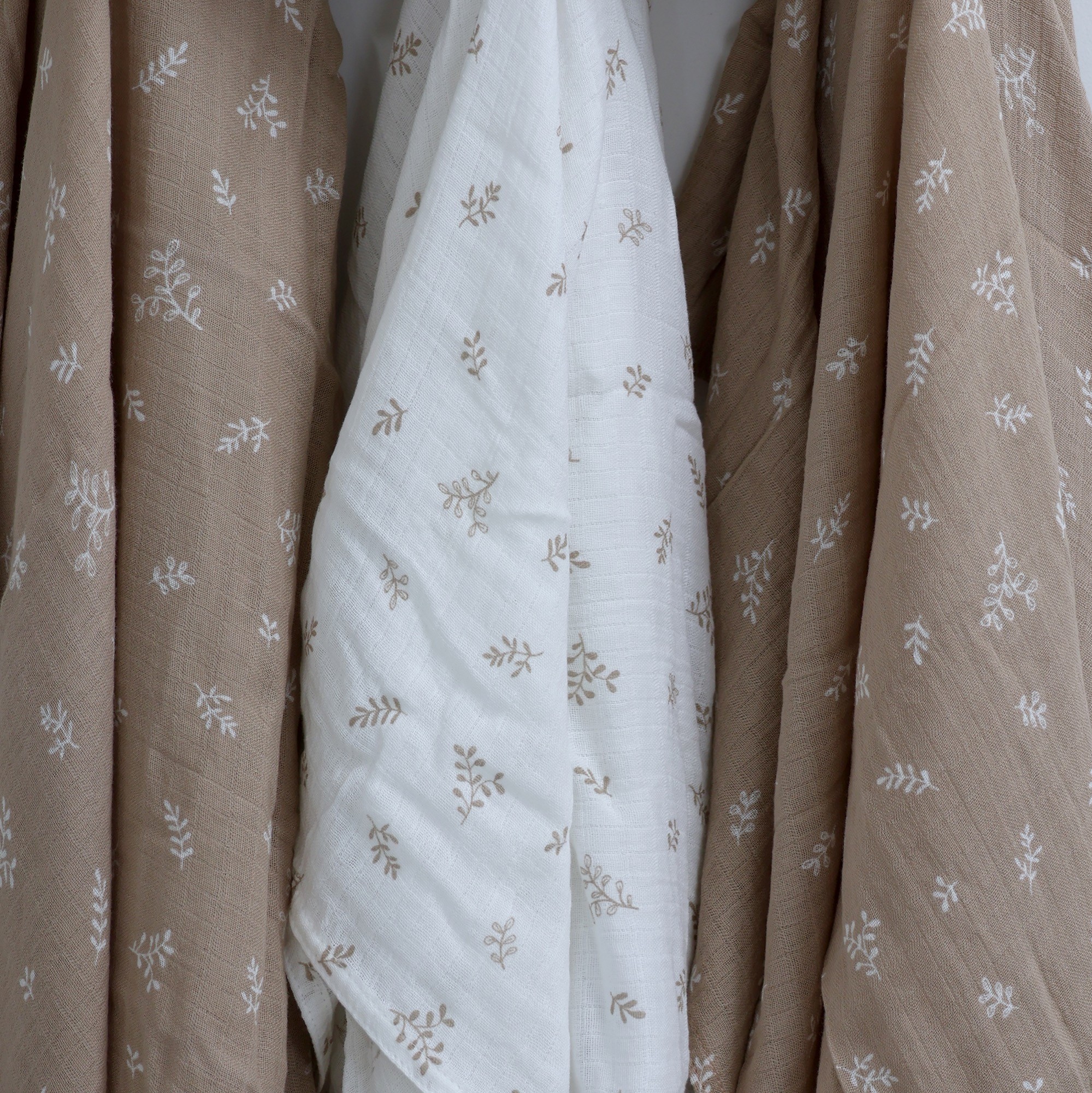 Bubba Blue 3 Pack Wrap Muslin Organic Chestnut | Wraps | Baby Bunting AU