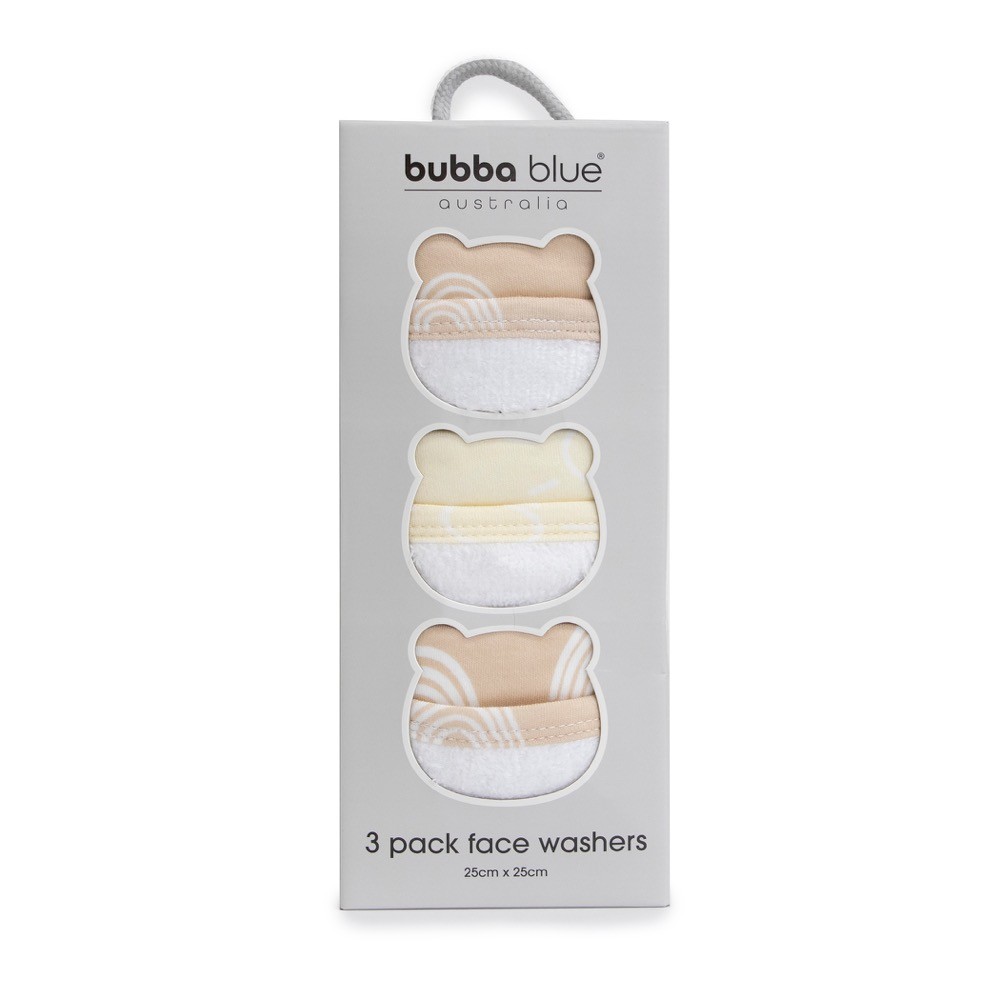 Bubba Blue 3 Pack Wash Cloths Nordic Vanilla/Latte | Face Washers ...