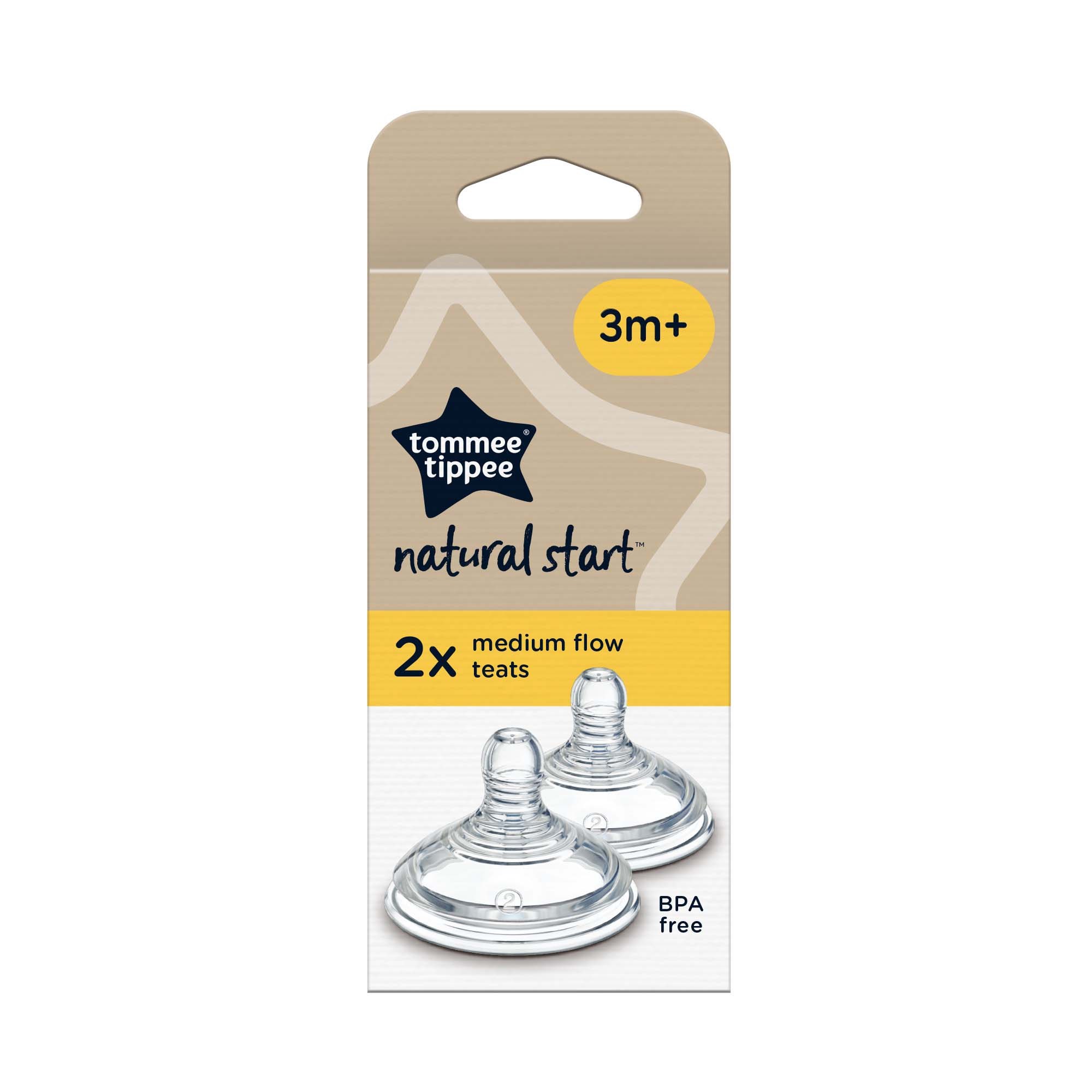 Tommee Tippee Natural Start Bottle Teats - Medium Flow 3M+ 2 Pack ...