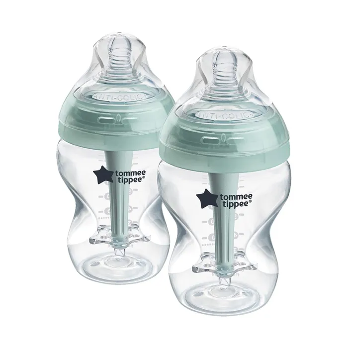 Tommee Tippee Advance Anti-Colic Bottle With Slow Flow Teats 260Ml 0M+ 2 Pack Green | Baby ...