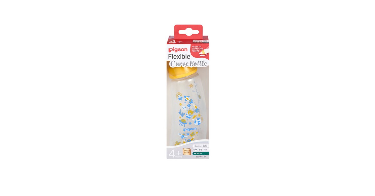 Pigeon Slim Neck Curve Bottle 250Ml Space | Baby Bunting NZ