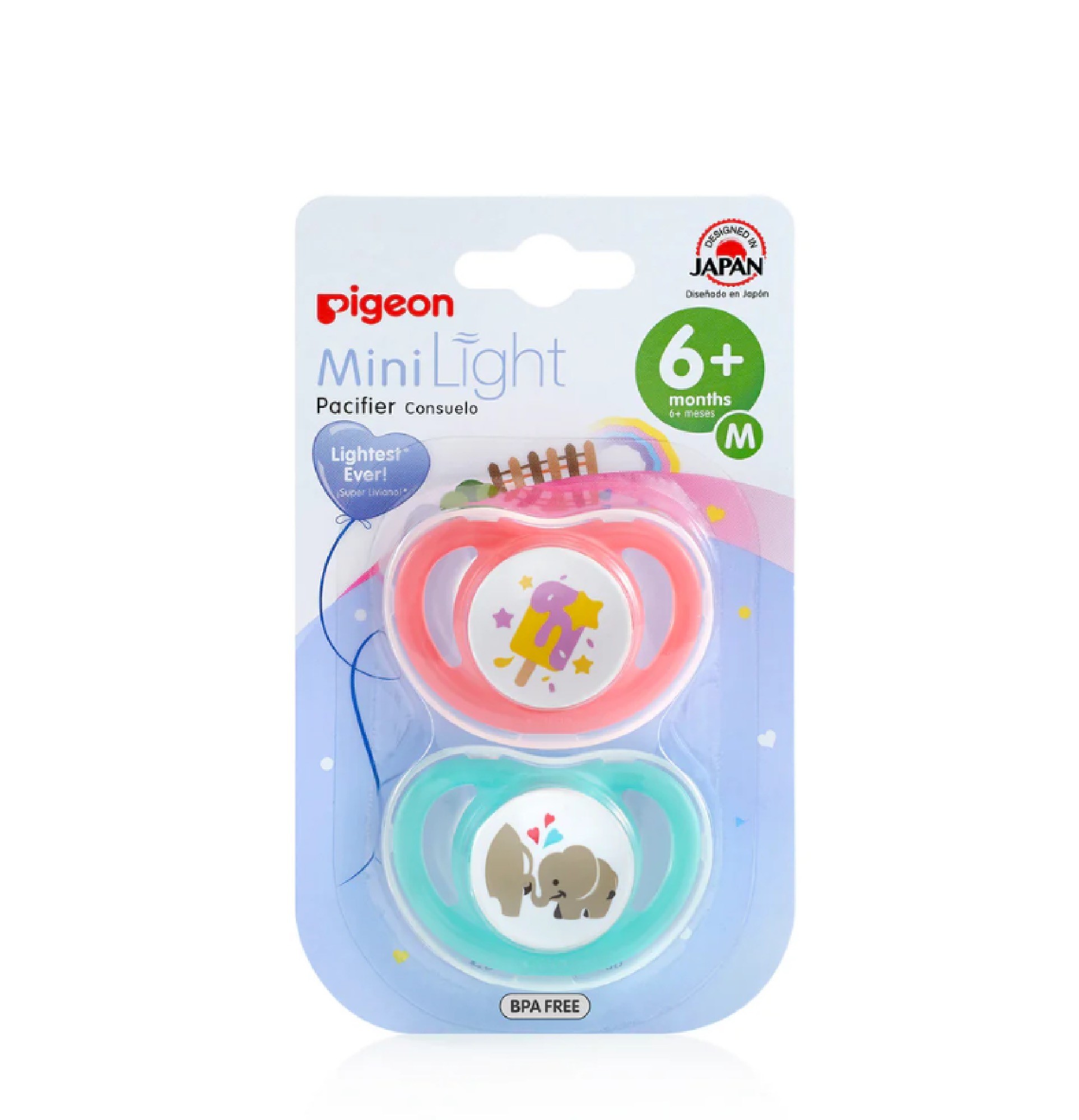 Pigeon Minilight Pacifier Medium - 2 Pack | Dummies | Baby Bunting AU