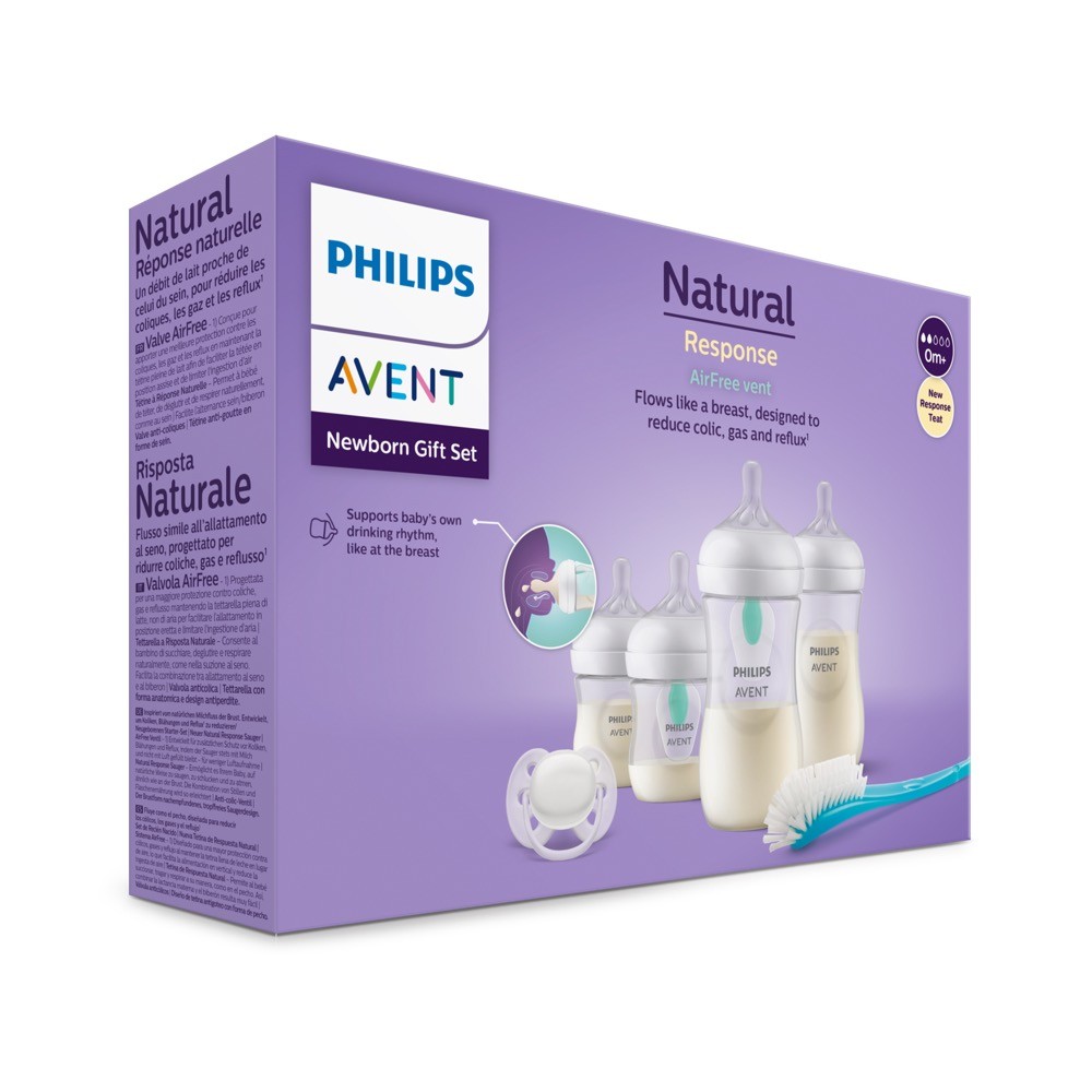 Avent Baby Bottle Starter Set Airfree Vent | Newborn Feeding Set | Baby ...
