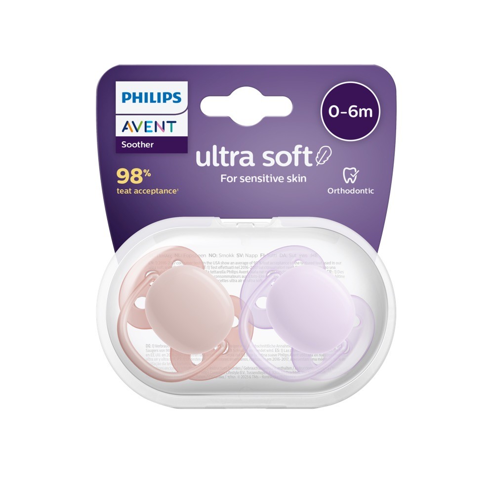 Avent Ultra Soft Soother Plain 0-6M Asstd - 2 Pack | Dummies | Baby ...