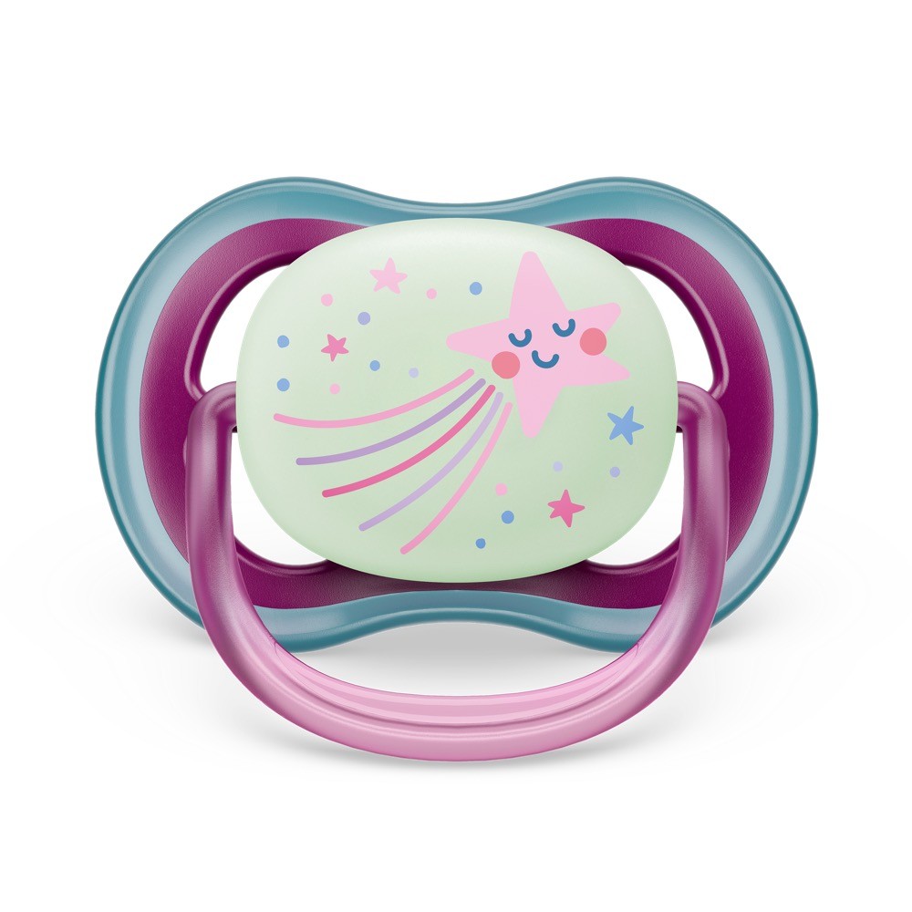 Avent Ultra Air Soft Soother Nightime Glow 6-18M Asstd - 2 Pack ...