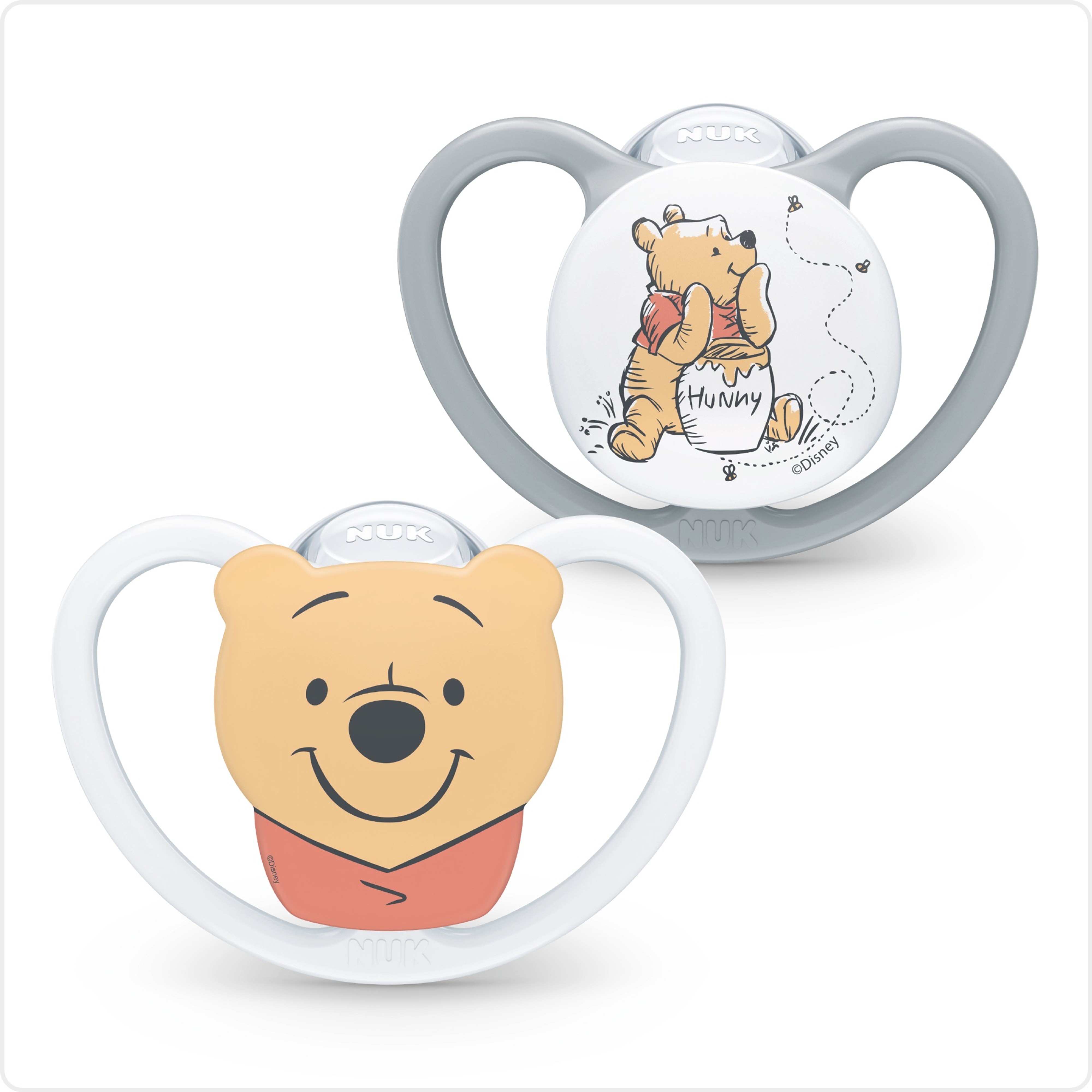 Nuk Space Soother 2 Pack Winnie The Pooh Size 0-6 Months | Baby Bunting NZ
