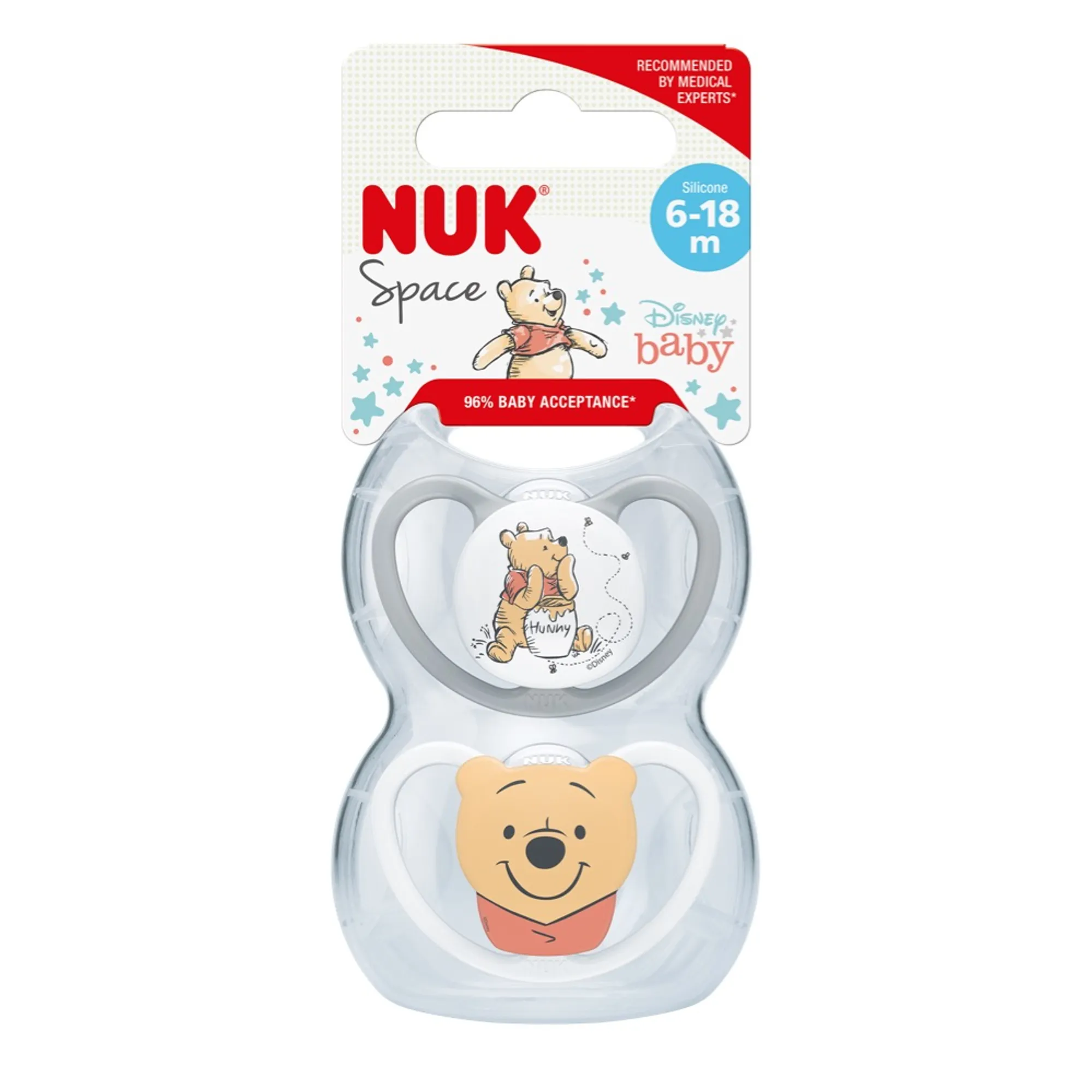 Nuk Soother Pacifier Space Winnie The Pooh Size 2 - 2 Pack | Baby ...