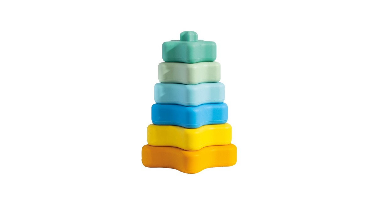 Playground Silicone Stacking Tower Star Sorbet | Baby Bunting AU