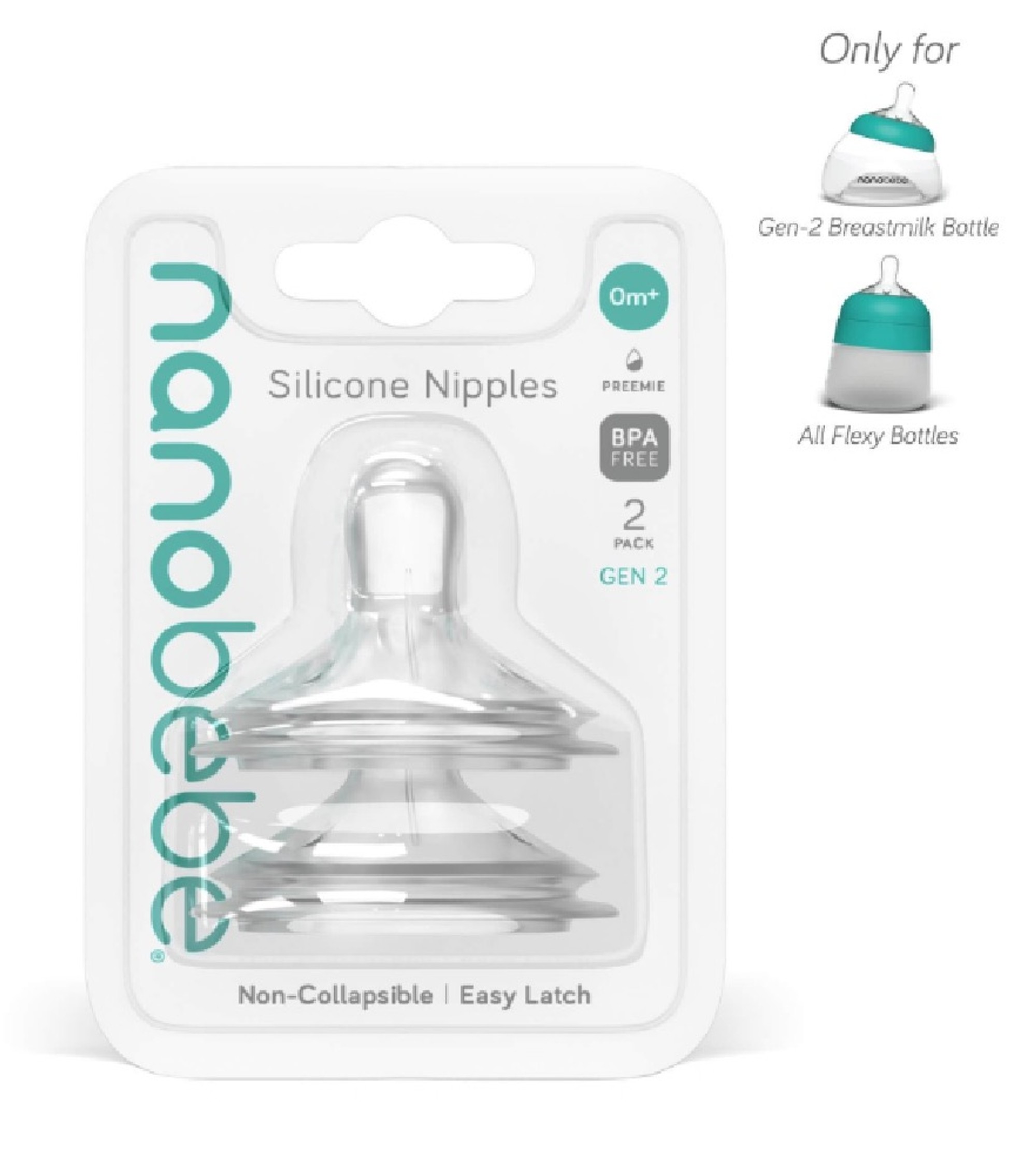 Nanobebe Silicone Teats Premmie 2 Pack | Baby Bunting AU
