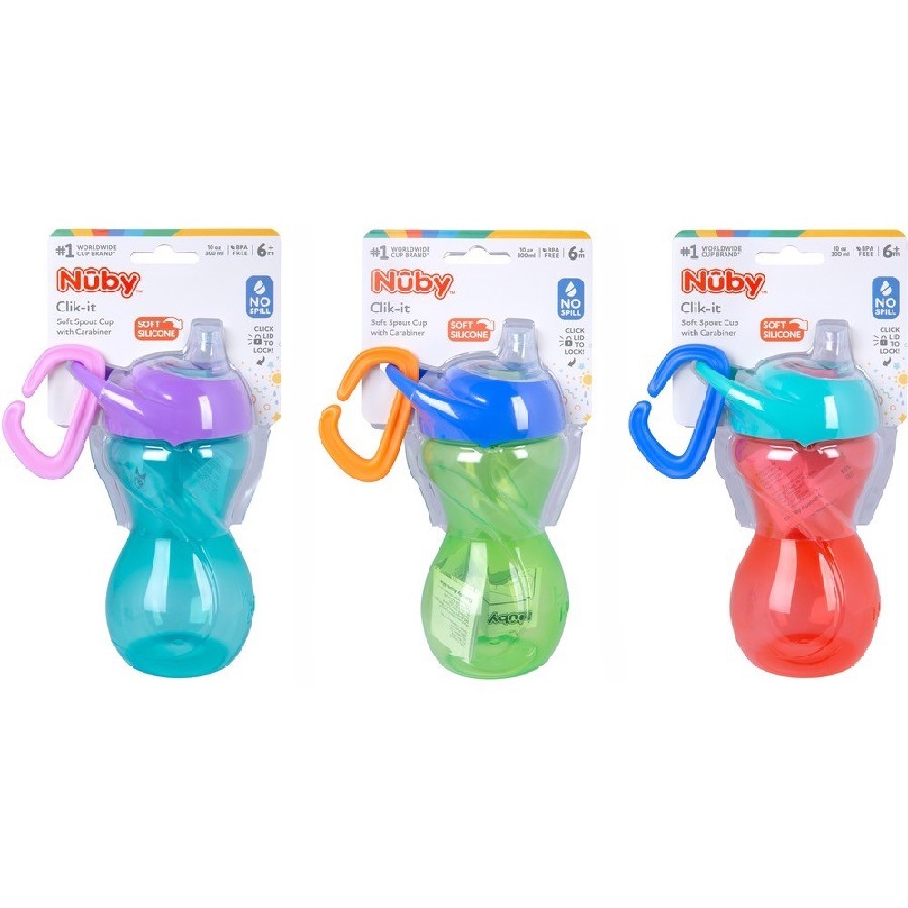 Nuby Soft Spout Clik-It Cup With Carabiner | Sippy Cups | Baby Bunting AU