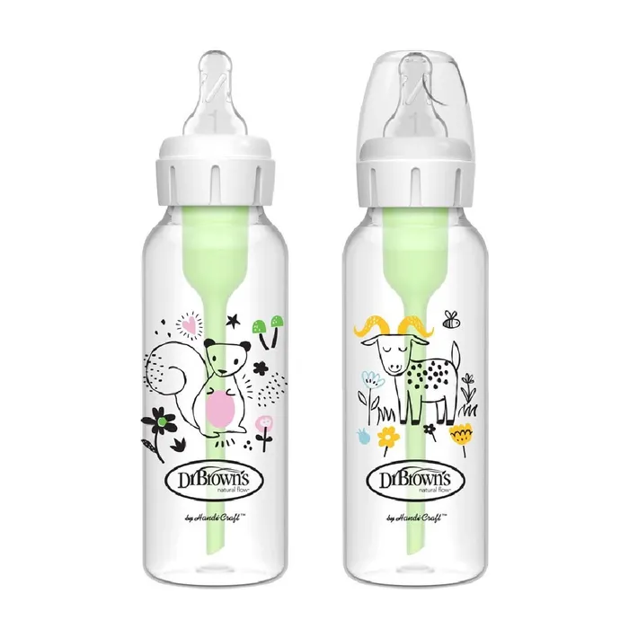 Dr Browns Options+ 250Ml Narrow Neck Bottles Squirrel/Goat 2Pk | Baby ...