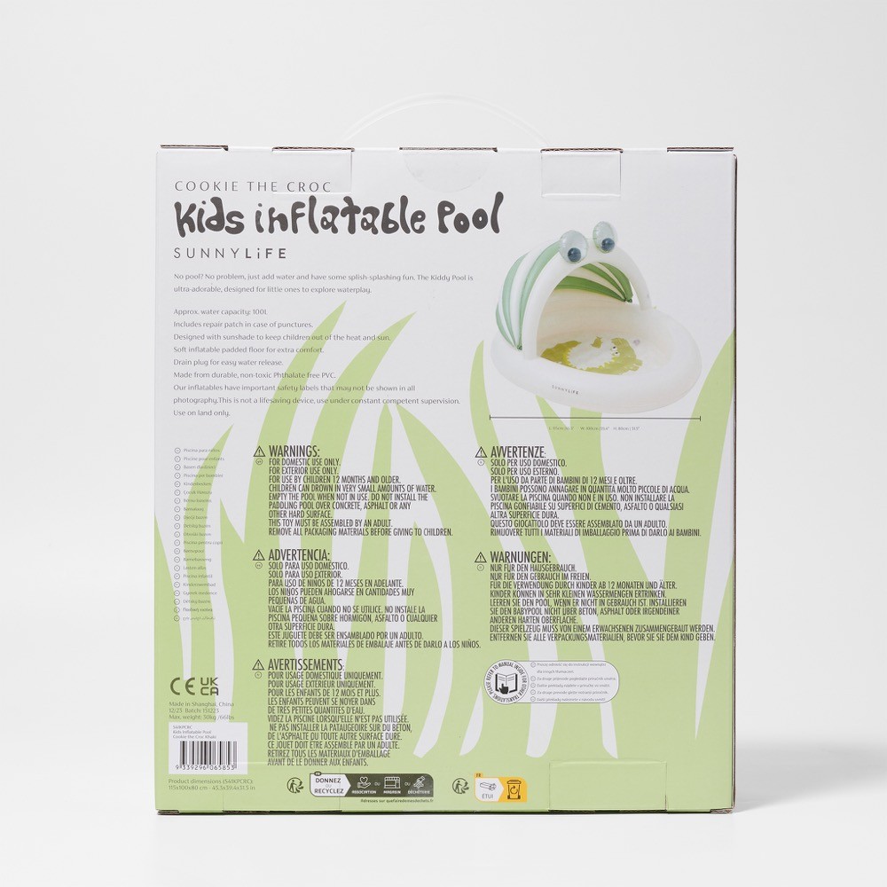 Sunny Life Kids Inflatable Pool Cookie The Croc Khaki | Beach Sand ...