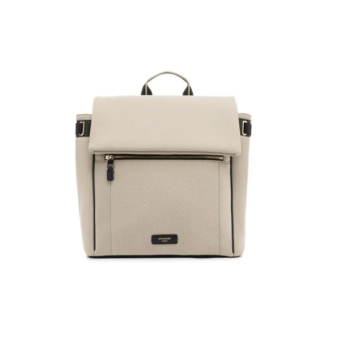 Storksak St James Nappy Bag Taupe W Gold | Baby Bunting AU
