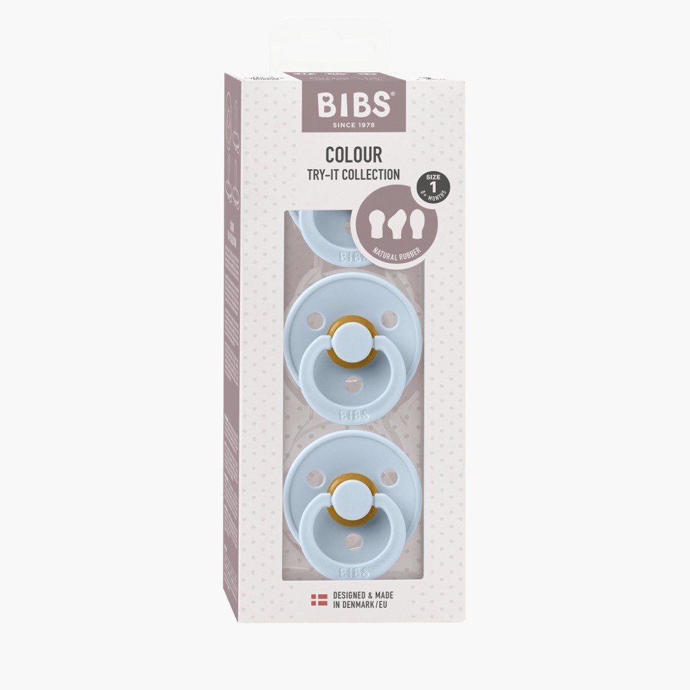 Bibs Try-It Pacifier Baby Blue 3 Pack | Dummies | Baby Bunting AU