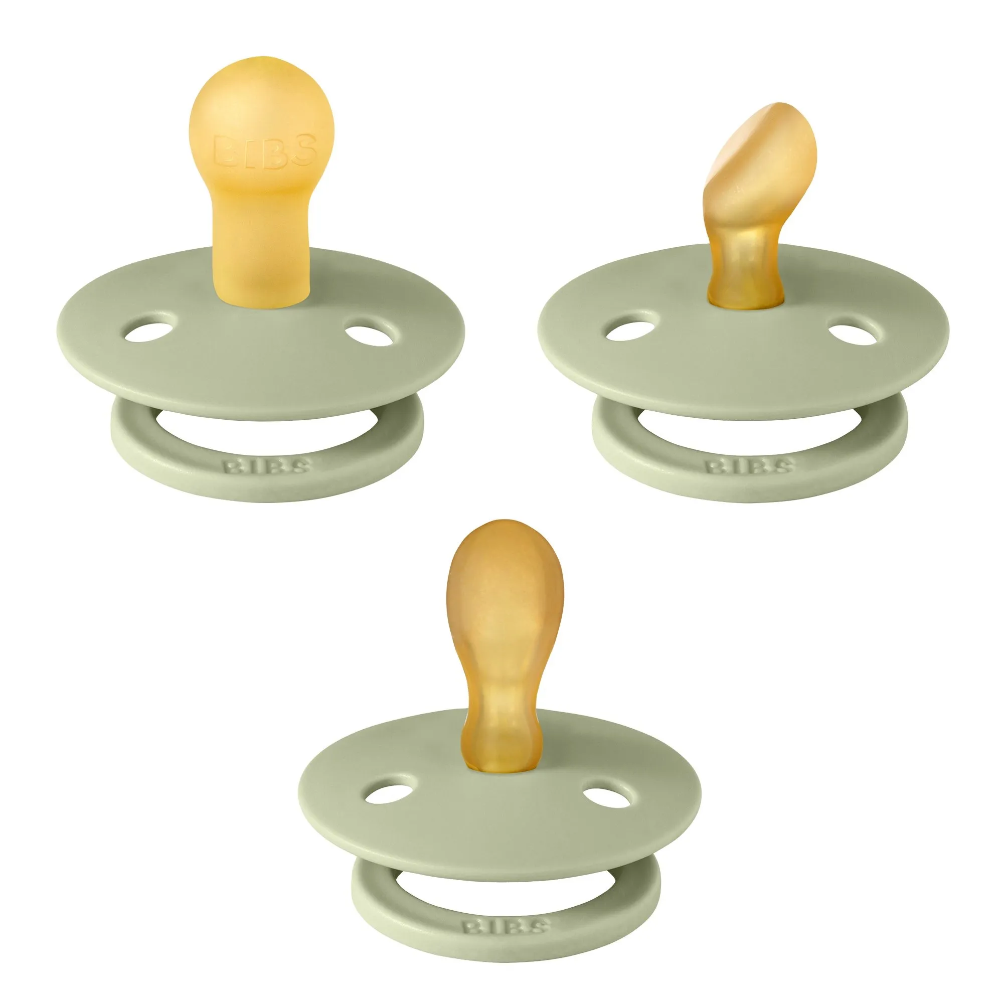 BIBS Try-It Pacifier 3 Pack Sage | Baby Bunting NZ