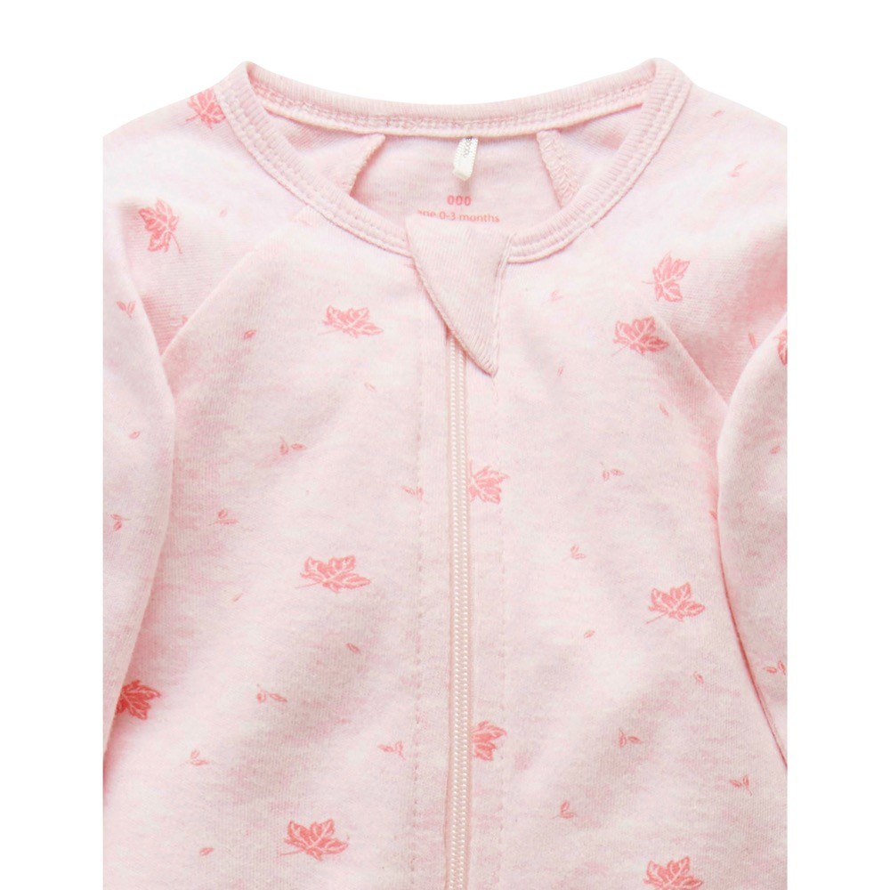 Purebaby Growsuit Zip Essential Blossom Pink | Baby Onesies | Baby ...