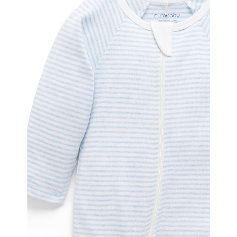 Purebaby 2 Piece Set Growsuit & Hat Essential Stripe Blue | Baby ...