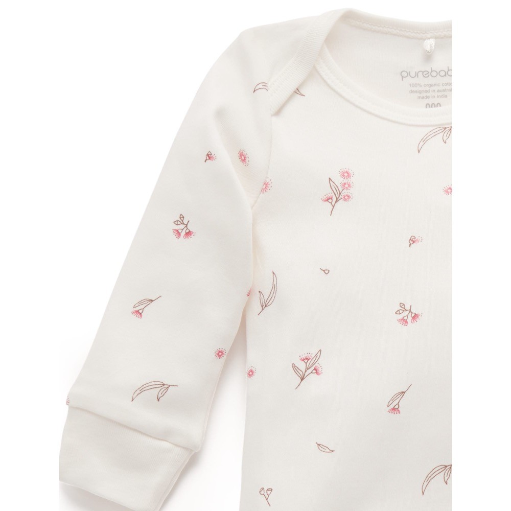 Purebaby Sleepsuit Essential Blossom White | Baby Onesies | Baby Bunting AU