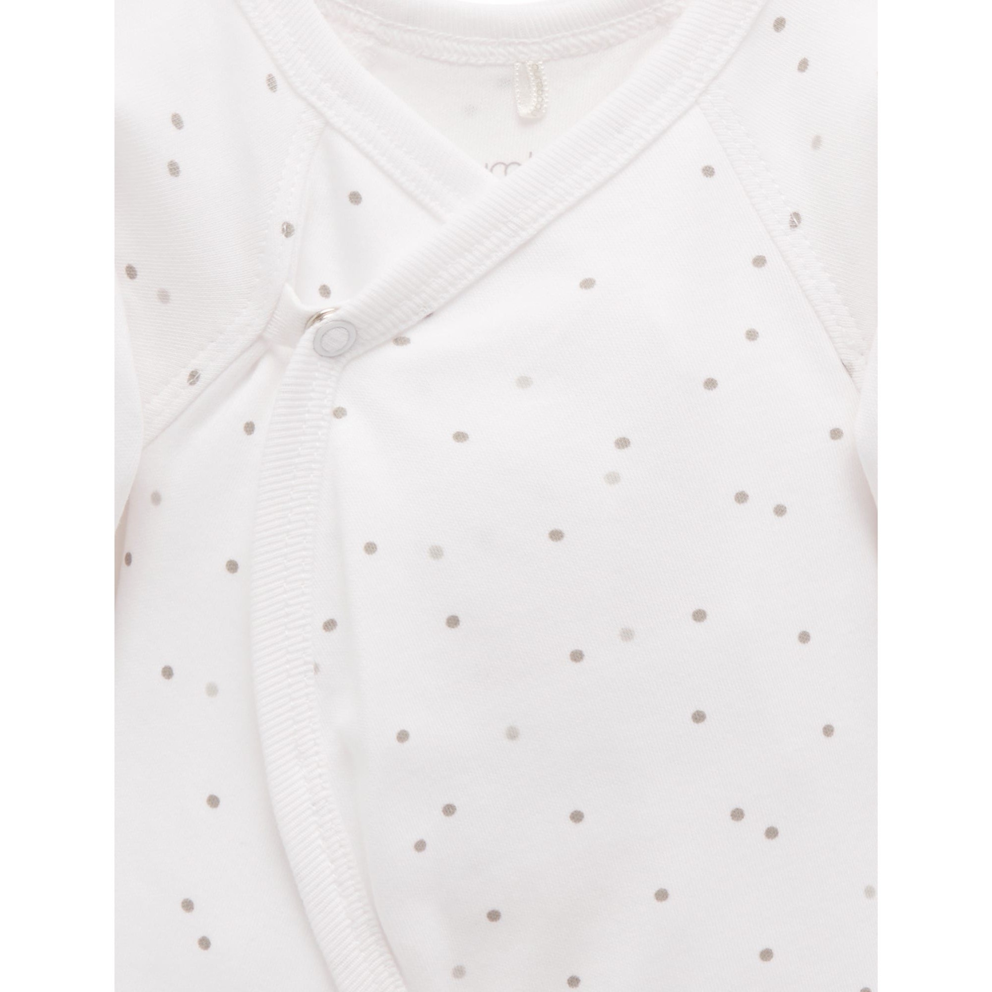 Purebaby Growsuit Essential Spot Grey | Baby Onesies | Baby Bunting AU