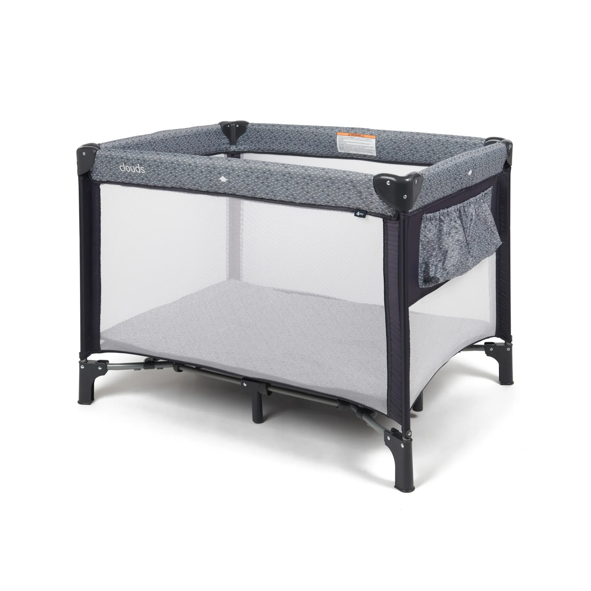 4Baby Clouds 2 In 1 V2 Portacot Grey Spot | Baby Bunting AU