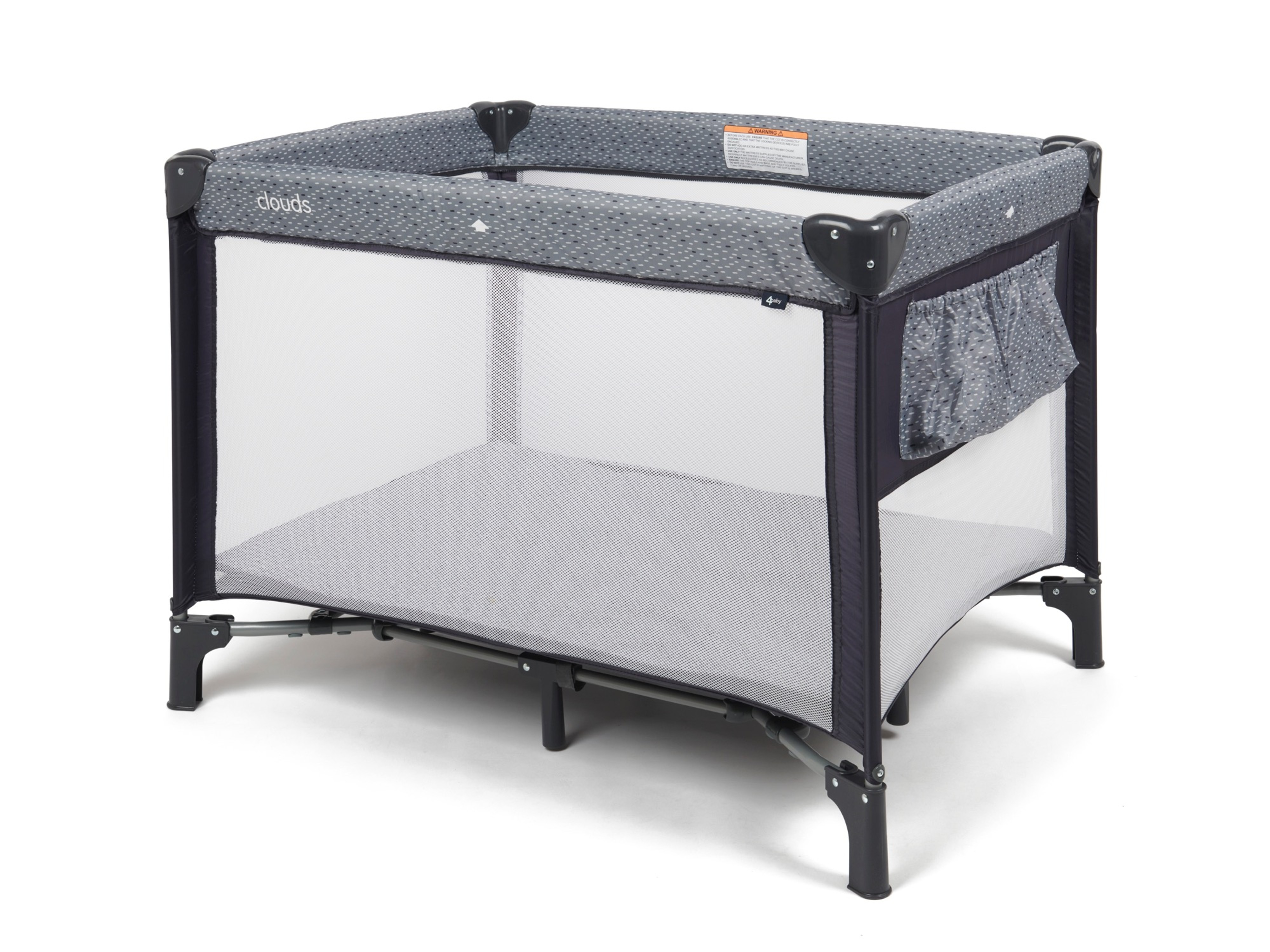 4baby Clouds 2-In-1 Portacot Grey Spot | Baby Bunting NZ