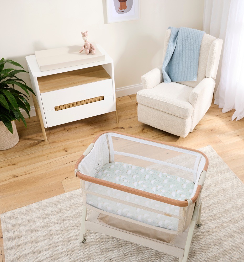 4Baby 2 Pack Fitted Sheet Bedside Sleeper Percale Happy Goose & Daisy ...