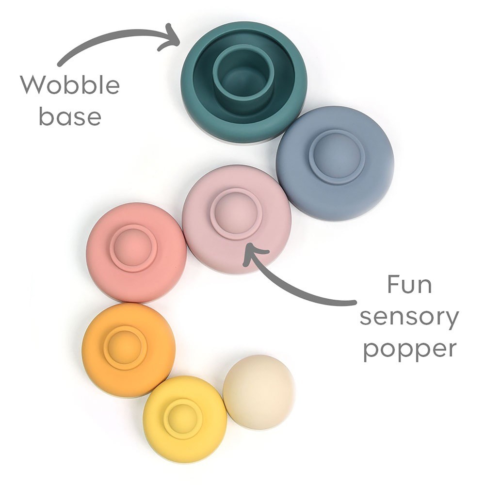 Little Rawr Silicone Wobble Stacker Multi | Interactive Toys | Baby ...