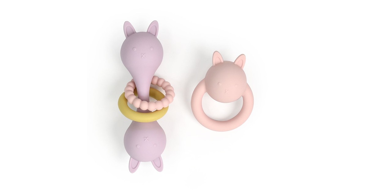 Little Rawr Rattle Gift Set Bunny/Pink | Baby Bunting NZ