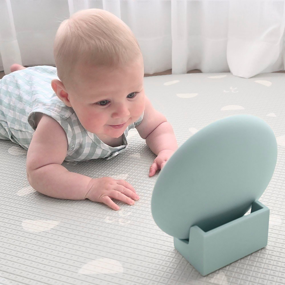 Little Rawr Tummy Time Mirror Round | Interactive Toys | Baby Bunting AU