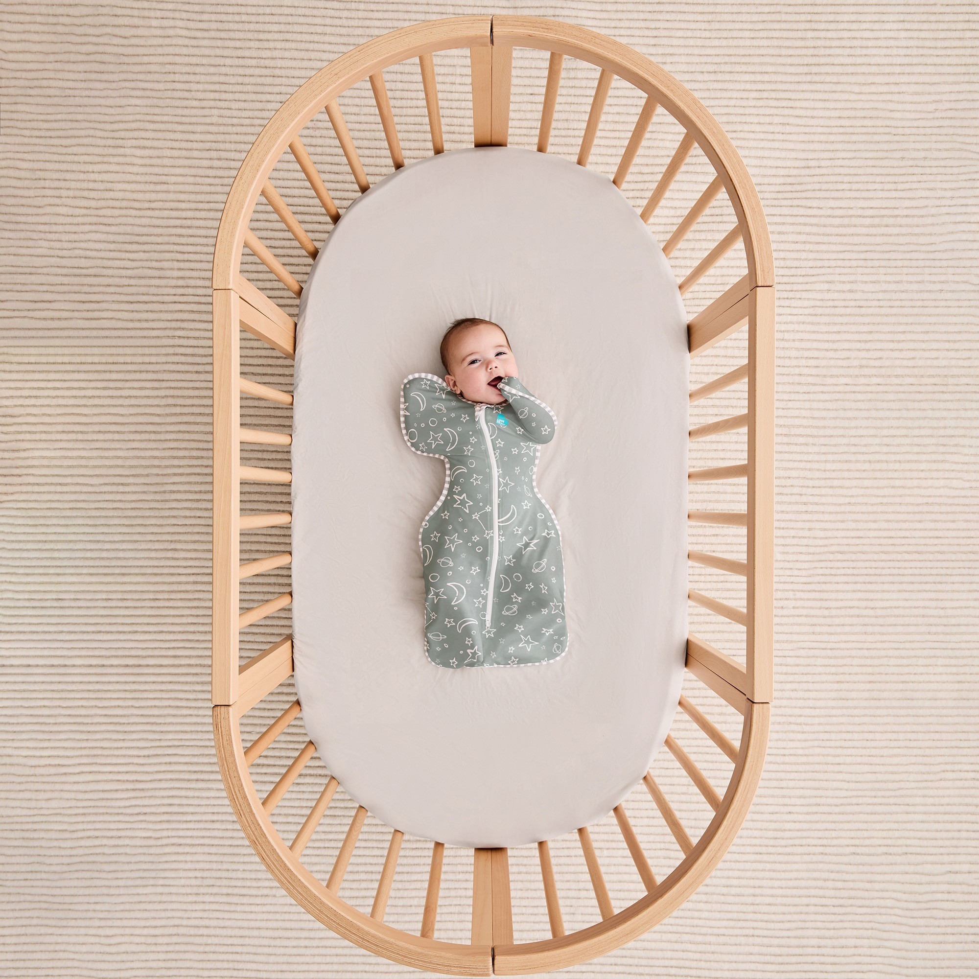 Love To Dream Swaddle Up Bamboo Stars & Moon 1 Tog Olive Size Small ...