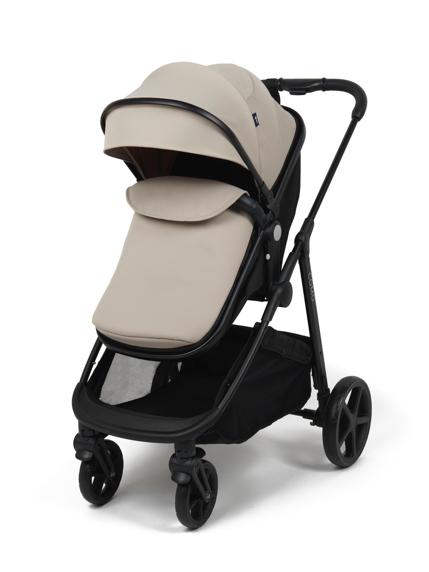 4Baby Como Stroller Black Oatmeal | 4 Wheel Prams | Baby Bunting AU