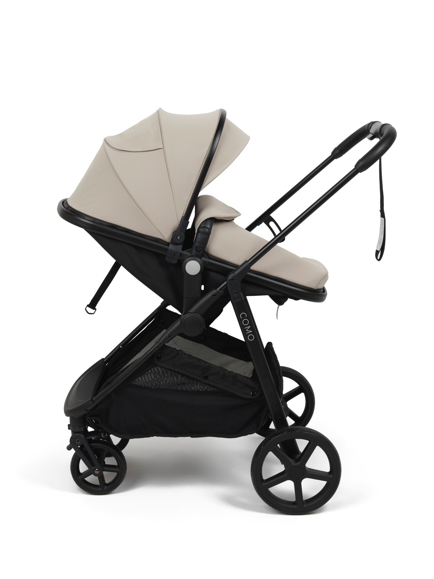 4Baby Como Stroller Black Oatmeal | 4 Wheel Prams | Baby Bunting AU