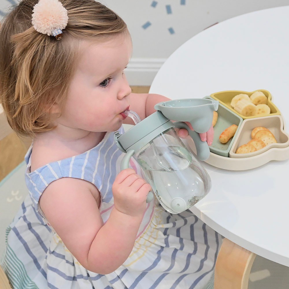 Little Rawr Weighted Straw Sippy Cup - Farm | Sippy Cups | Baby Bunting AU