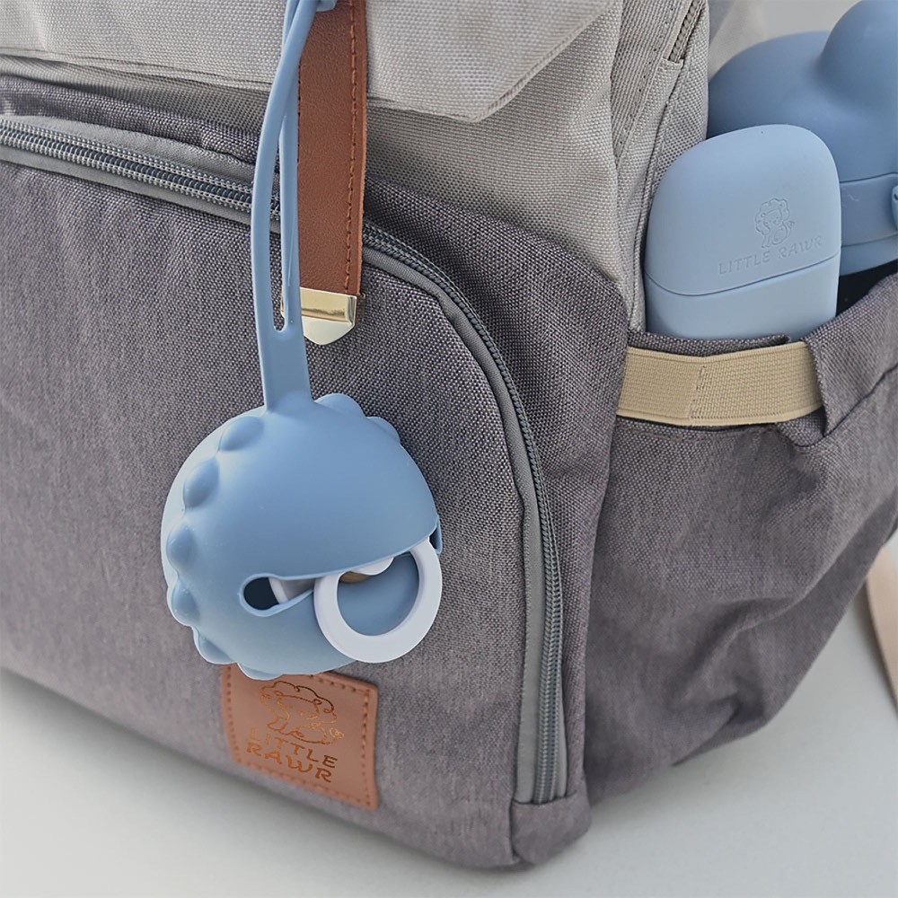 Little Rawr Pacifier Case Lion - Dusty Blue | Dummies | Baby Bunting NZ