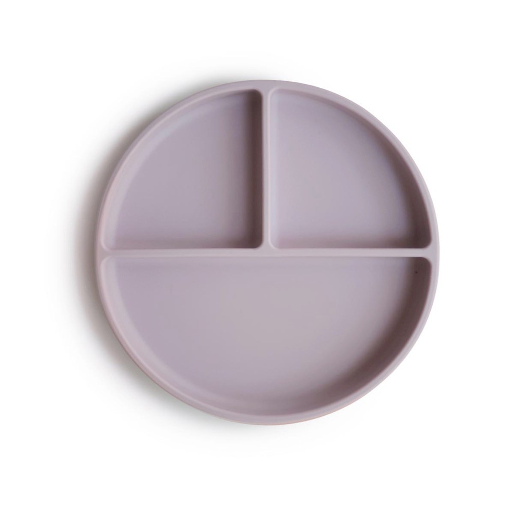 Mushie Divider Compartment Dinner Plate Soft Lilac | Baby Plates and ...
