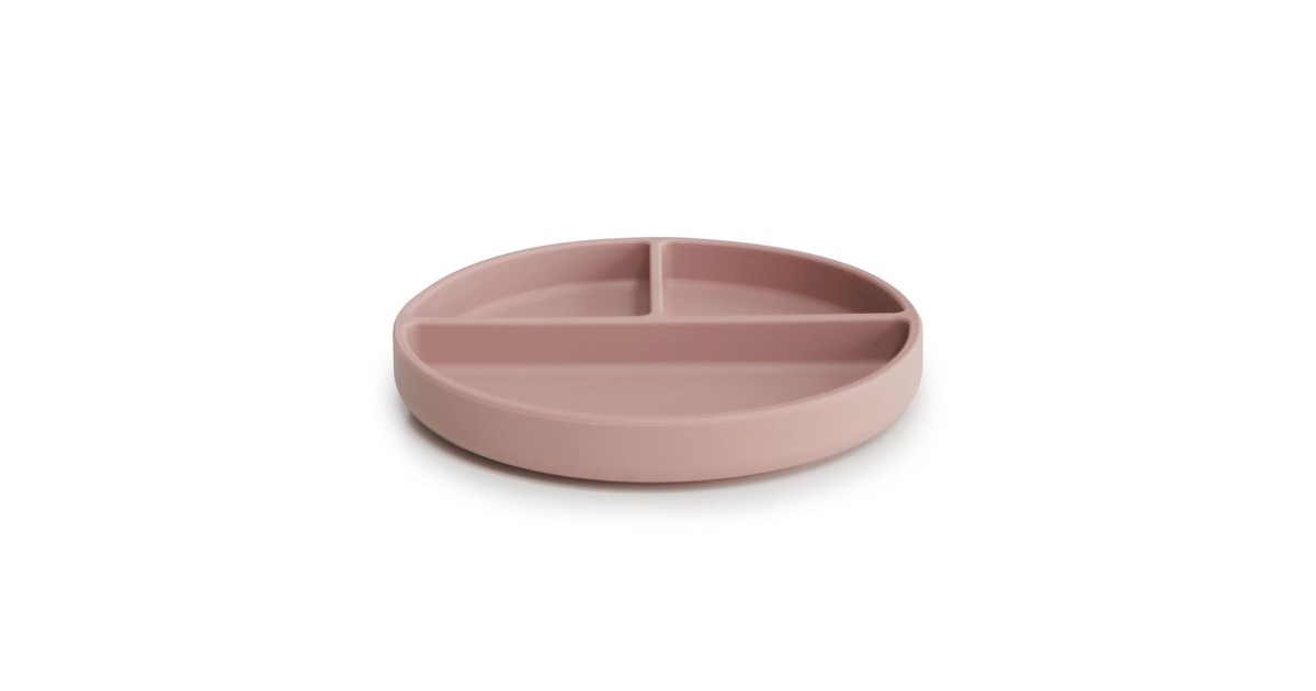 Mushie Divider Compartment Dinner Plate Blush | Baby Bunting AU