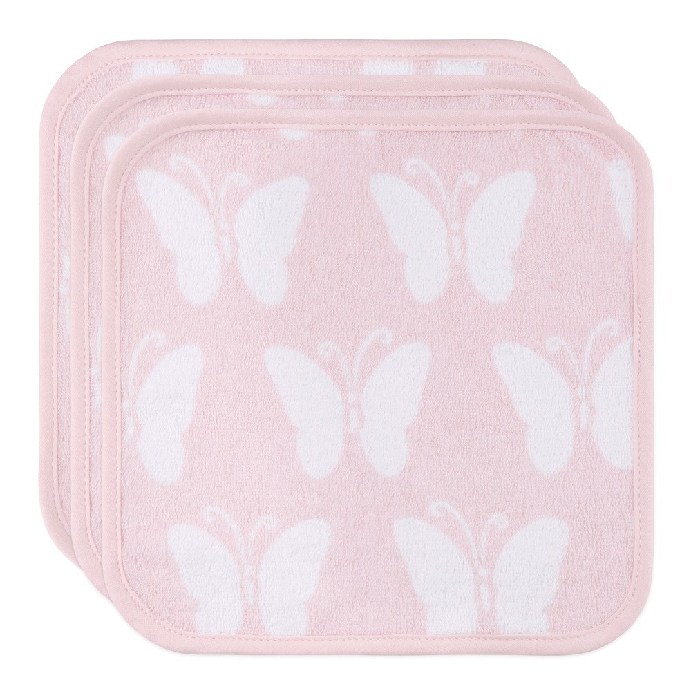 The Peanut Shell 3 Pack Wash Cloths Butterfly Whisper | Face Washers ...