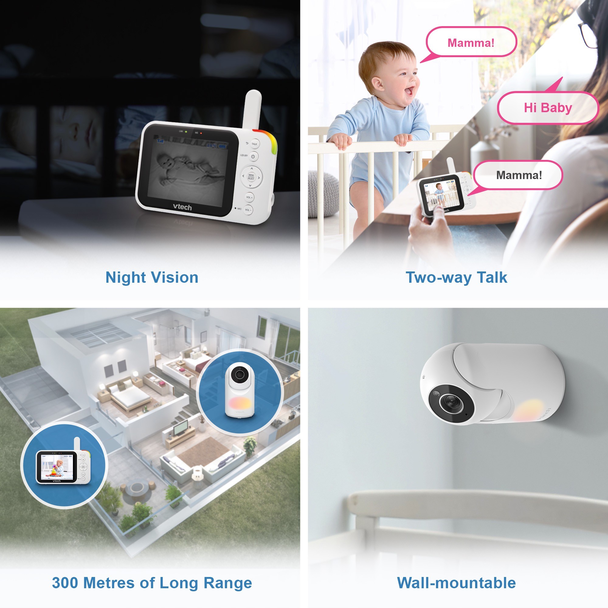 Vtech BM3900N 2-Camera Colour Video Monitor | Audio & Video Baby ...