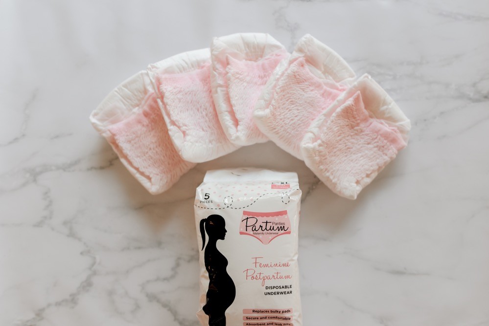 Partum Panties 5 Pack Disposable Underwear Large | Maternity pads ...