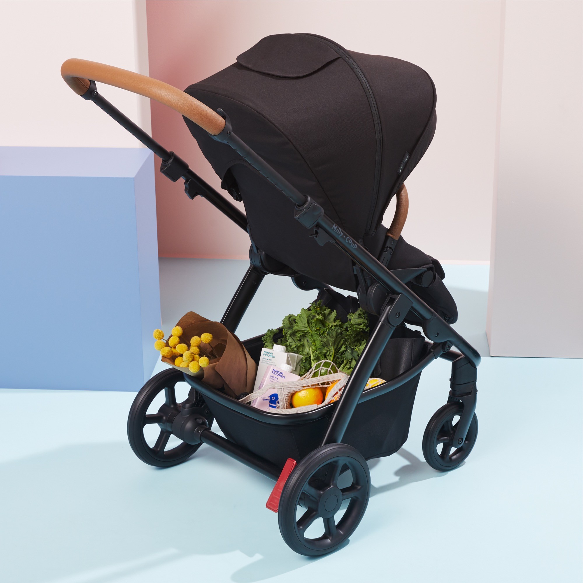 Milly & Coup Milo 2 Single Pram Black | 4 Wheel Prams | Baby Bunting AU