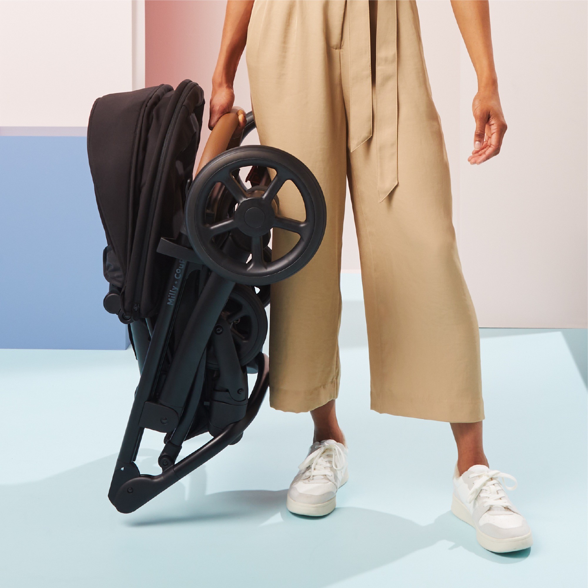 Milly & Coup Milo 2 Single Pram Black | 4 Wheel Prams | Baby Bunting AU