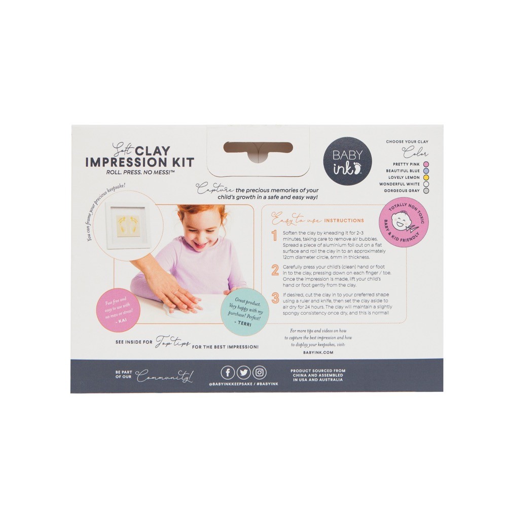 Babyink Soft Clay Kit White | Keepsake | Baby Bunting AU