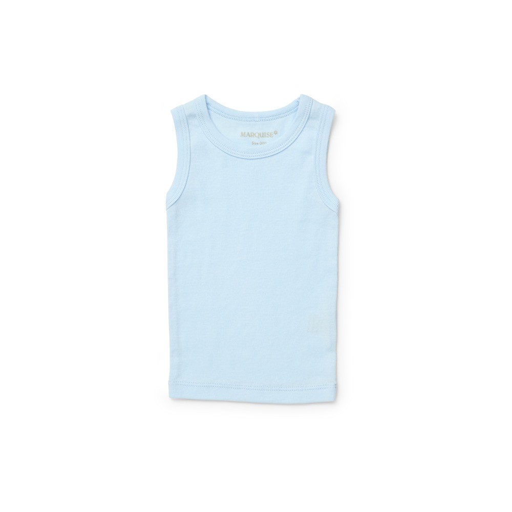 Marquise 2 Pack Singlet Ribbed Light Blue | Singlets | Baby Bunting AU
