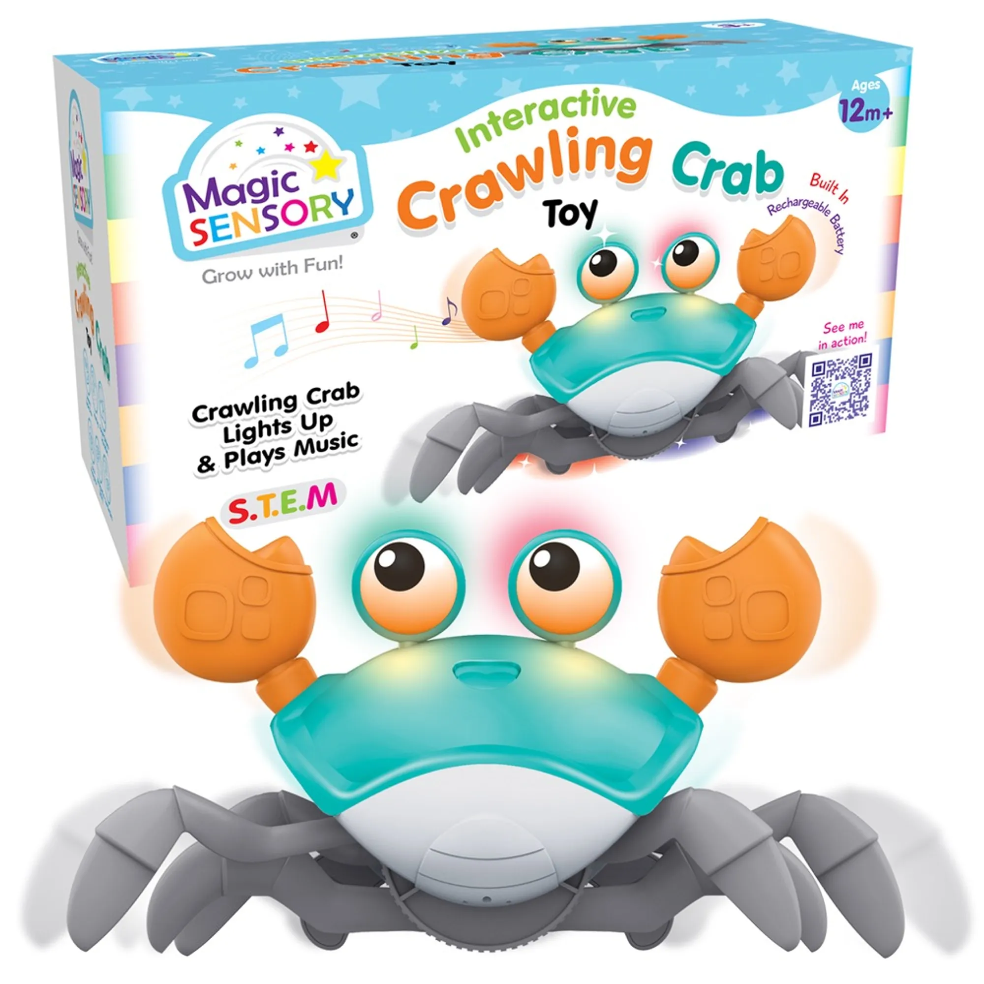 Magic Sensory Interactive Crab Crawler Blue | Baby Bunting AU