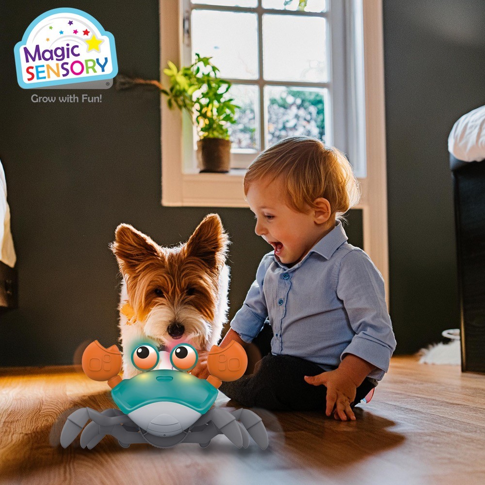 Magic Sensory Interactive Crab Crawler Blue | Interactive Toys | Baby ...