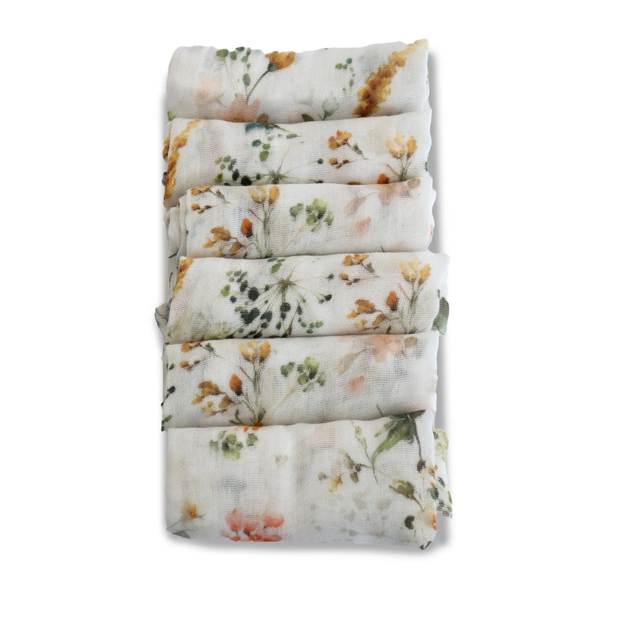 Bubba Blue 6 Pack Face Washers Bamboo Peonies | Baby Bunting AU