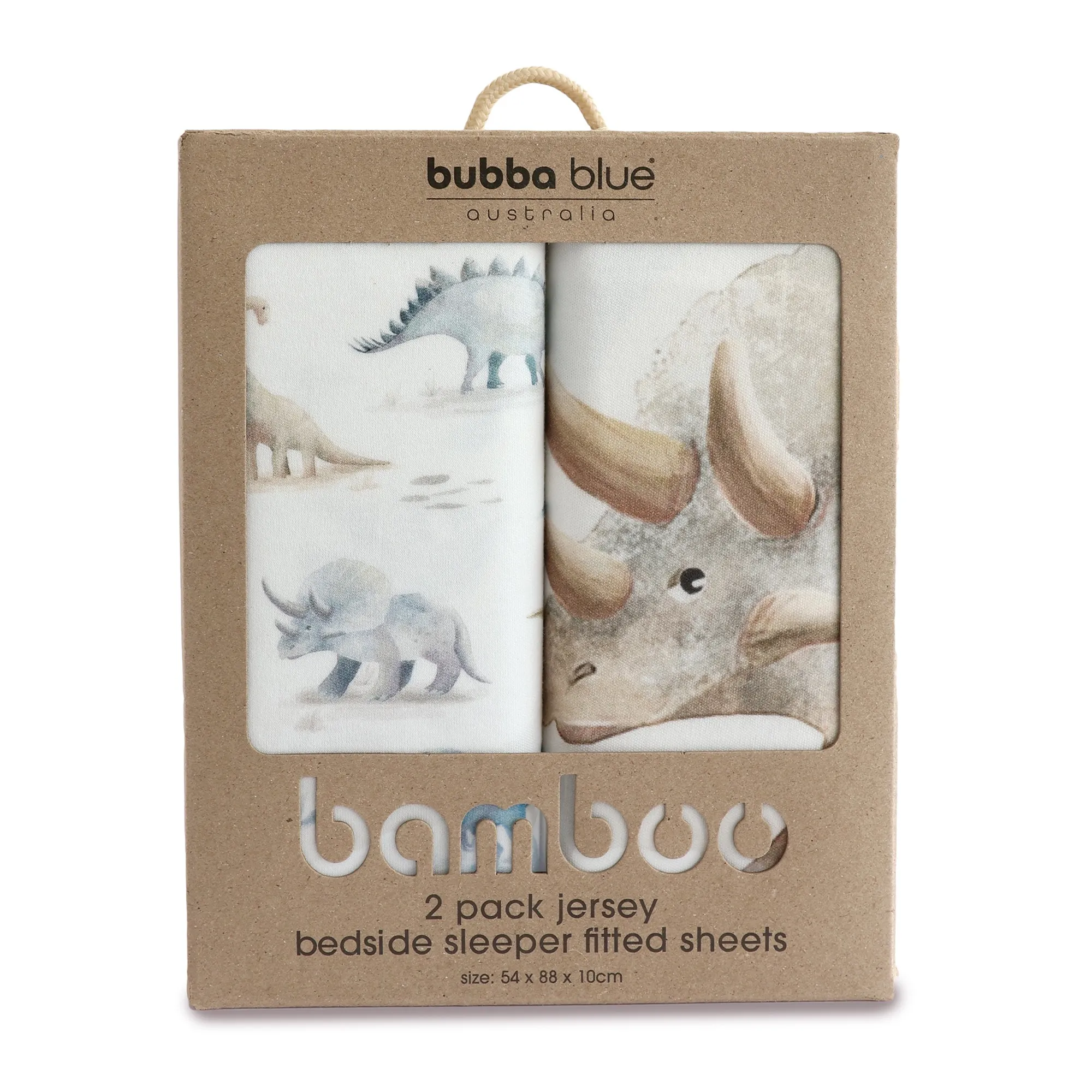 Bubba Blue Bedside Sleeper Fitted Sheet 2 Pack Jurassic | Baby Bunting AU